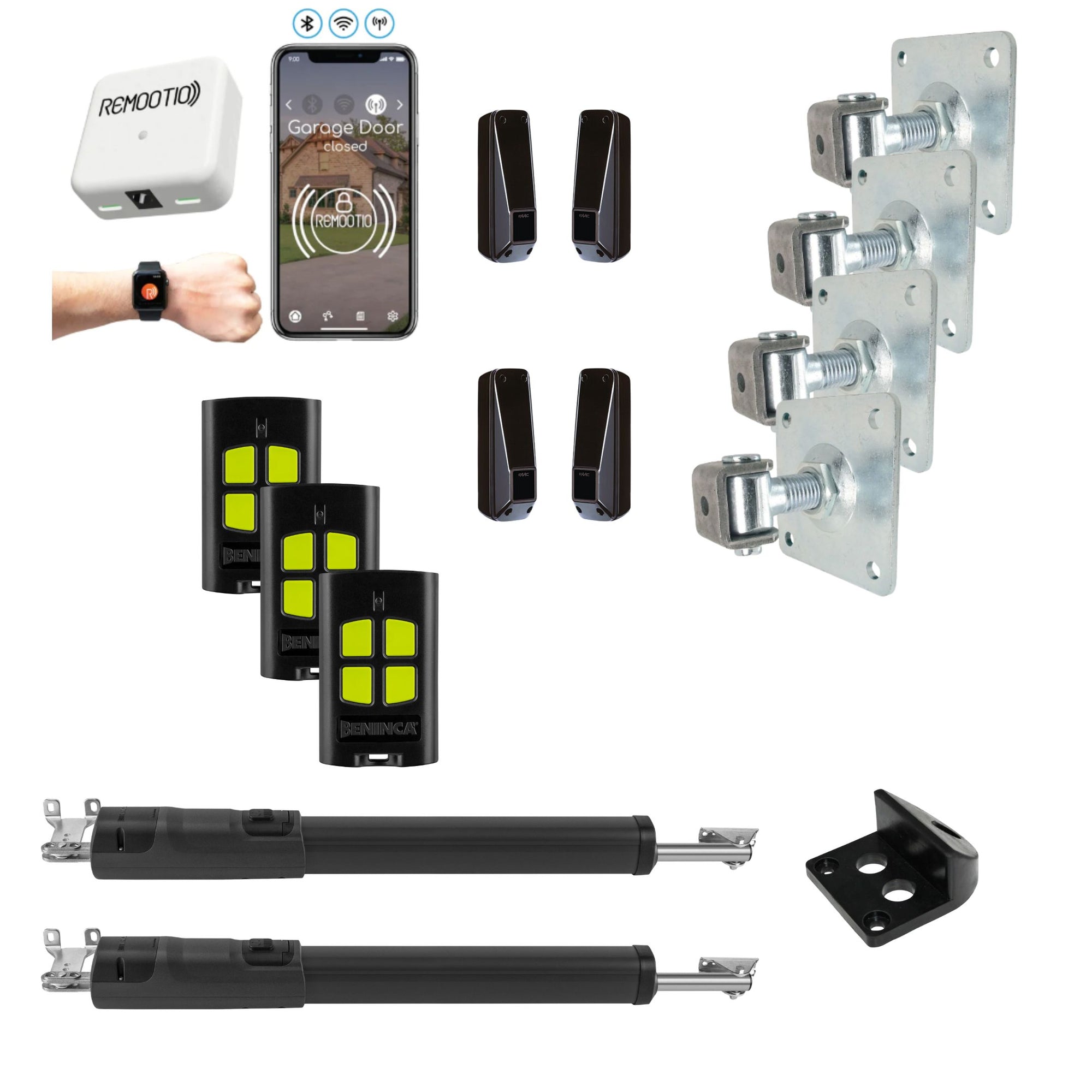 Beninca Tom 30 Double Swing Gate Motor + Hardware Bundle